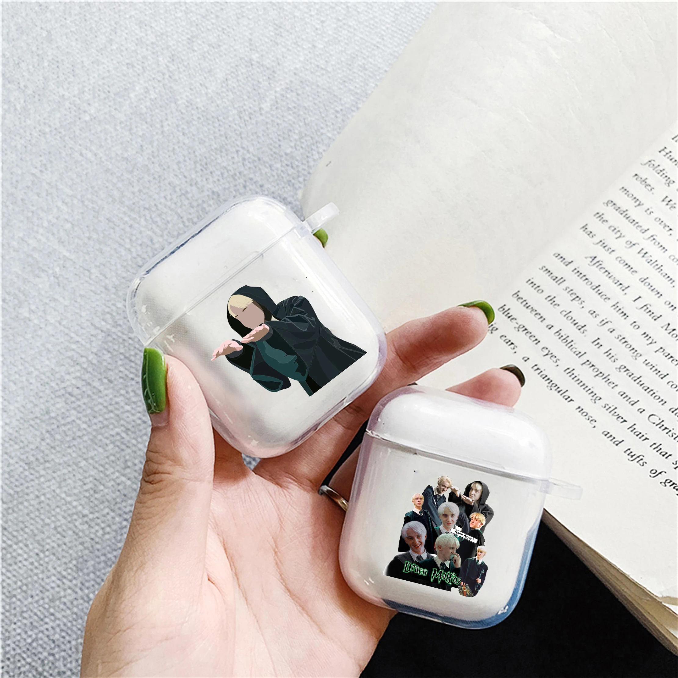 Draco Malfoy Airpods Case Funny Cartoon Draco Malfoy Clear Headphone ...