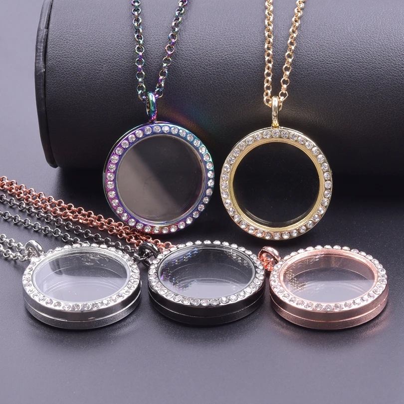 Floating Charms Locket Necklace Glass Floating Locket Pendants Glass Pendant Aliexpress