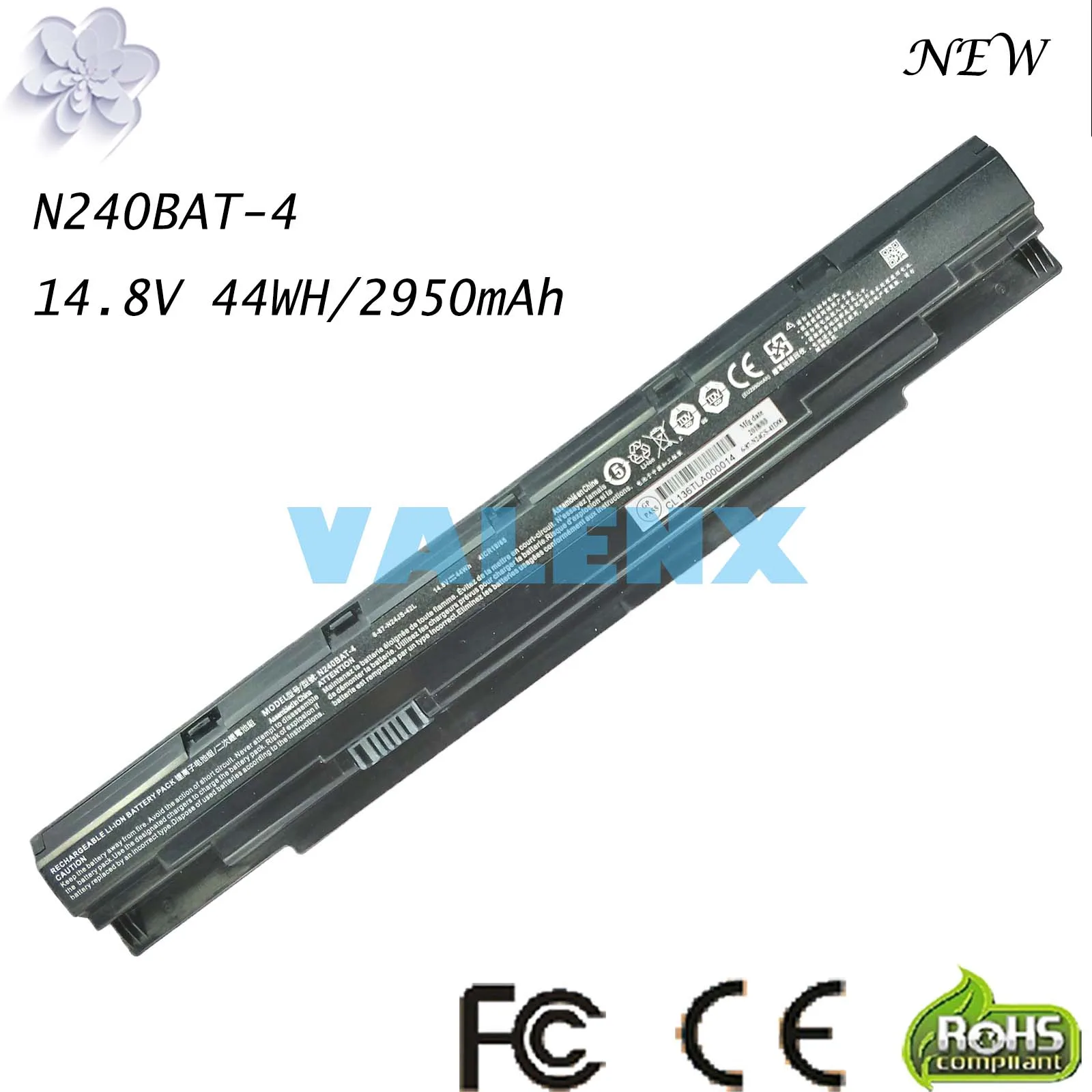 14-8V-44Wh-Clevo-N240BAT-4-NP3240-NP3245-6-87-N24JS-42L2-SCHENKER-S406 ...