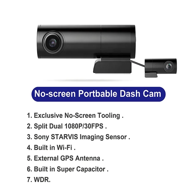 4K Mini WiFI Car Dash Cam front Cam 2160P Car Dvr Dual Cameras GPS ...