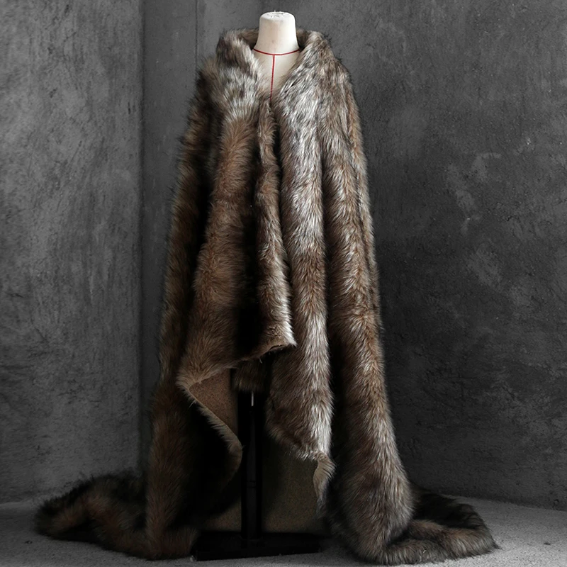 Faux Fox Fur Grass Cloth Thick Coat Long Hair Big Clothes Designer ...