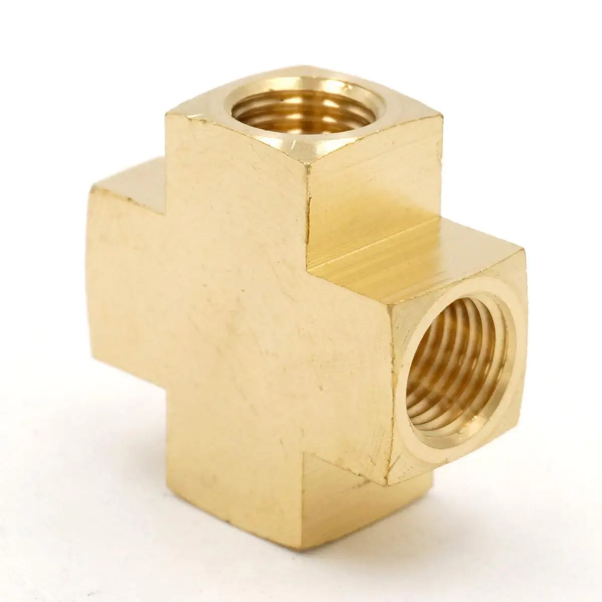 1-8-1-4-NPT-Female-Cross-4-Ways-Brass-Pipe-Fitting-Connector-Adapter ...