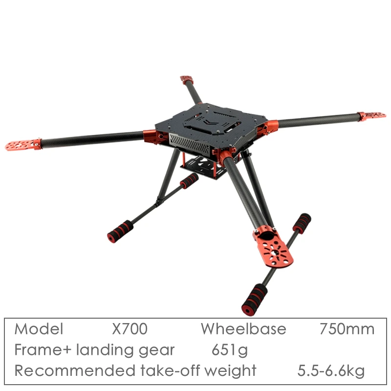 750mm Carbon fiber Drone frame 700mm / 650mm folding QuadCopter frame ...