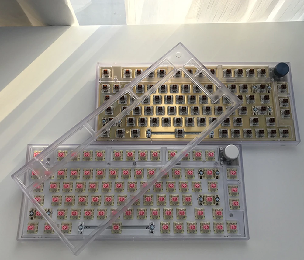 Transparent Plastic Keyboard Case NJ80 Mechanical Keyboard DIY Kits RGB ...