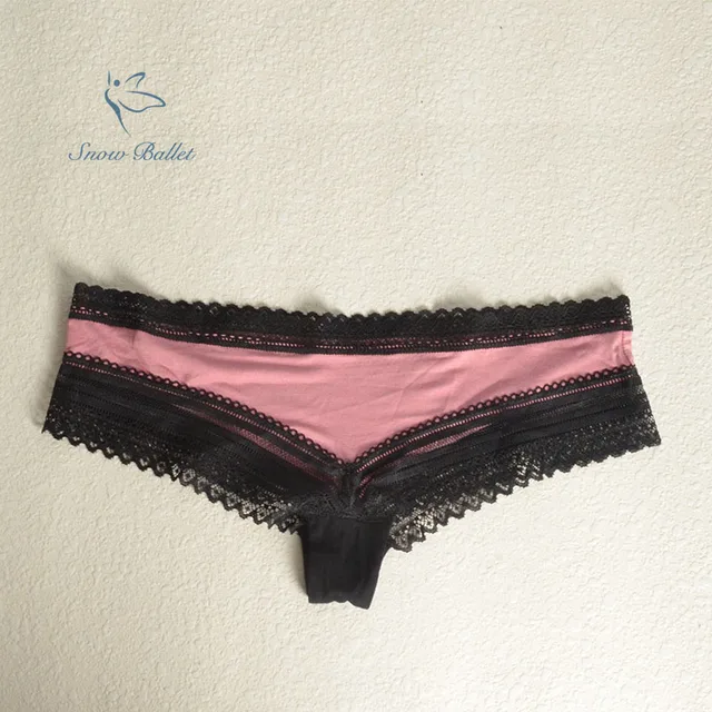 two size low rise model boxer tange sexy lingerie black lace pink blue ...