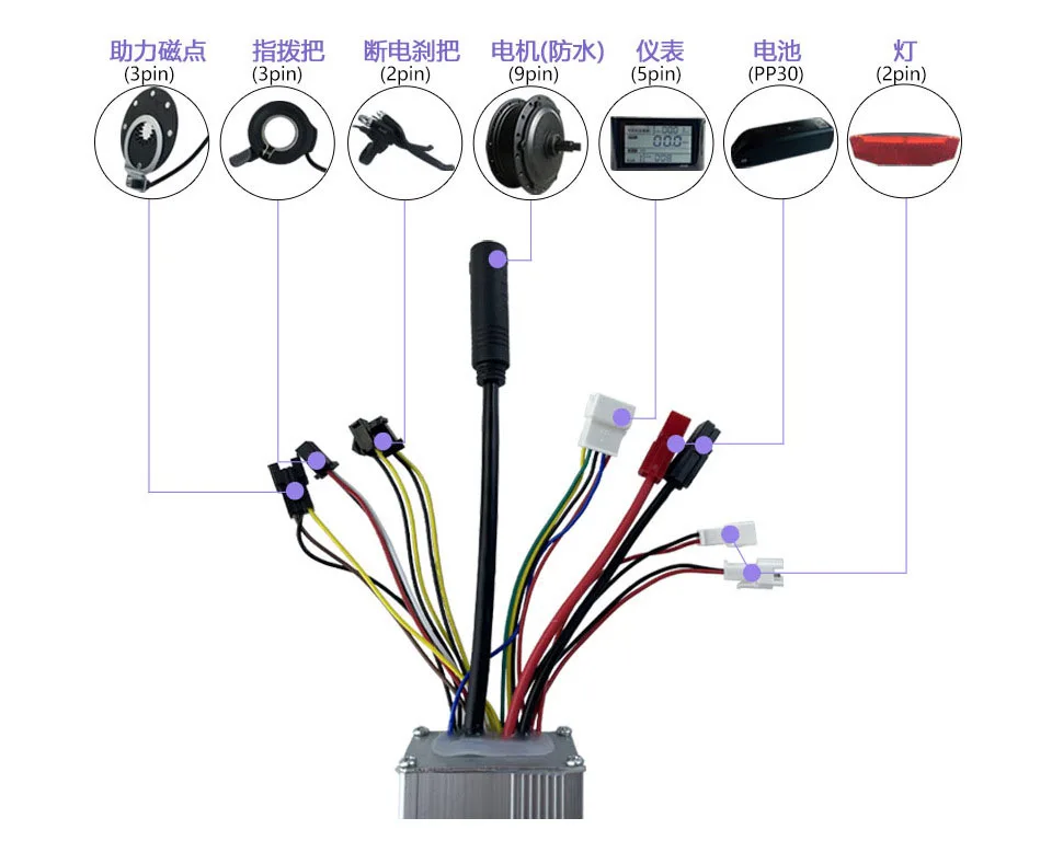 36V-48V-JN-22A-Standard-Sinusoid-Wave-DC-Motor-Controller-by-Lithium ...