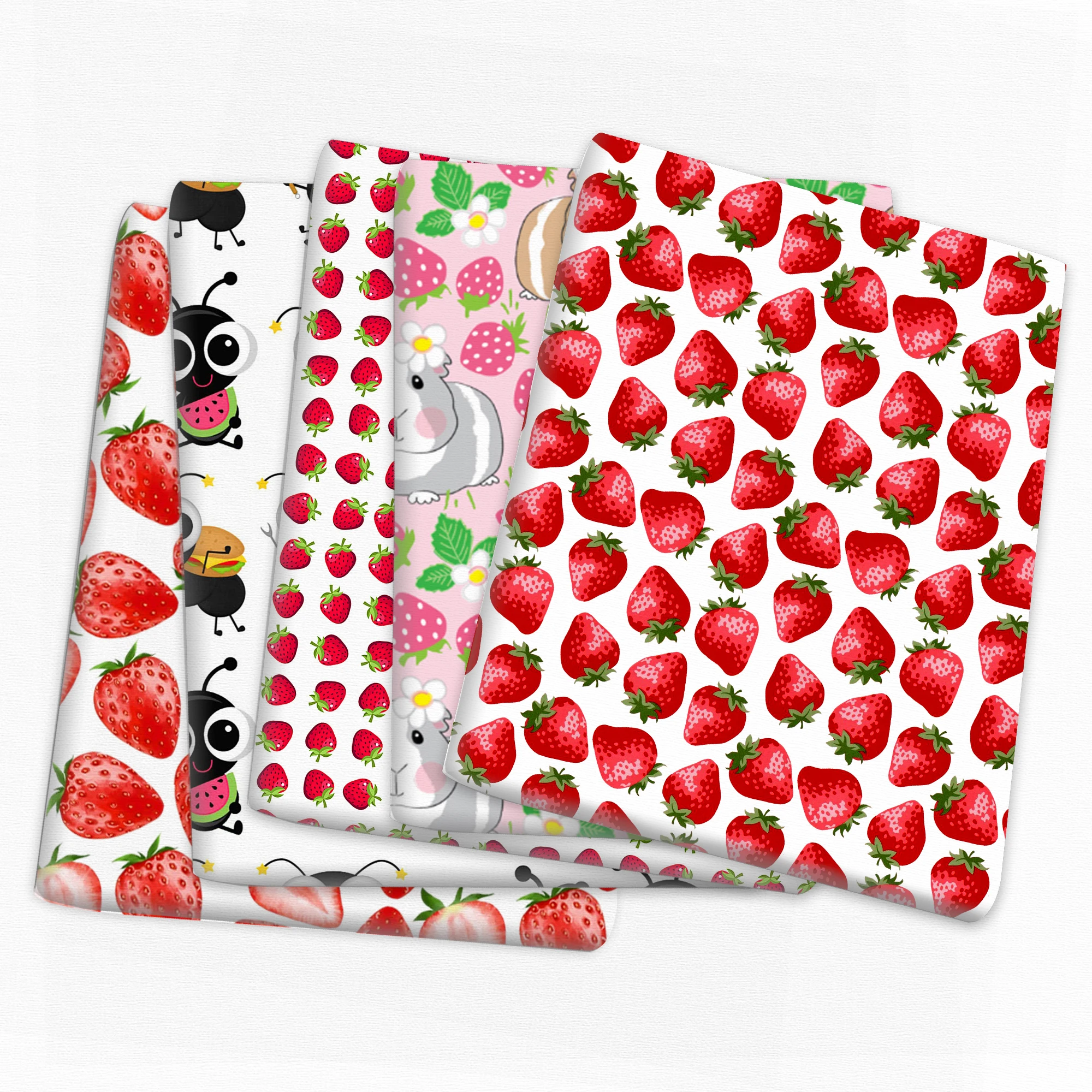 Strawberry Cotton Fabric Fabrics | Cotton Fabric Strawberry Print - Patchwork Printed - Aliexpress