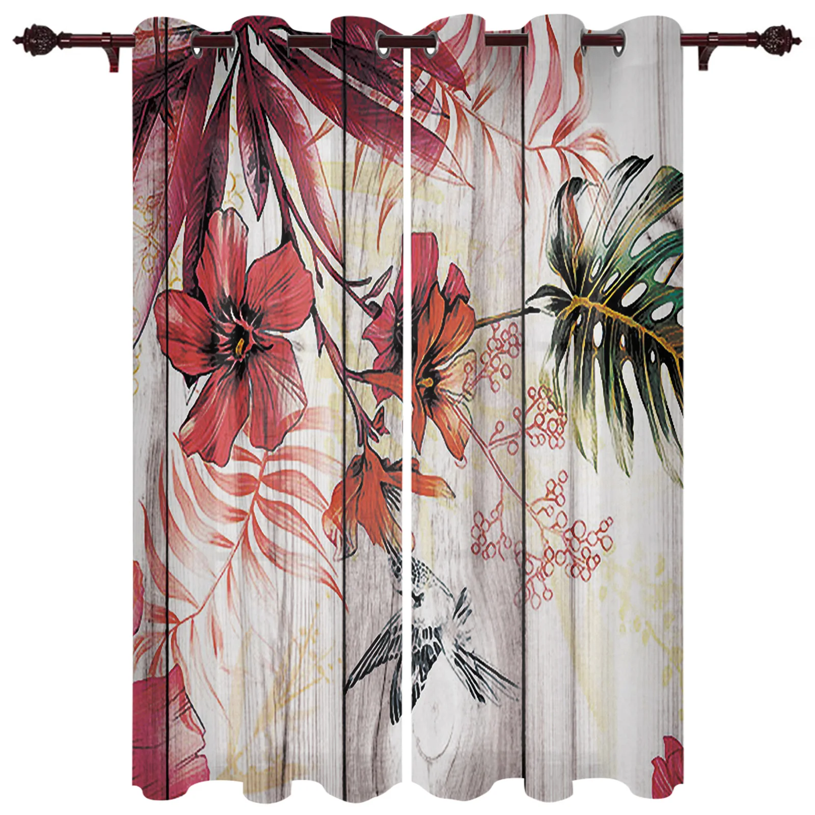 Modern Red Kitchen Curtains