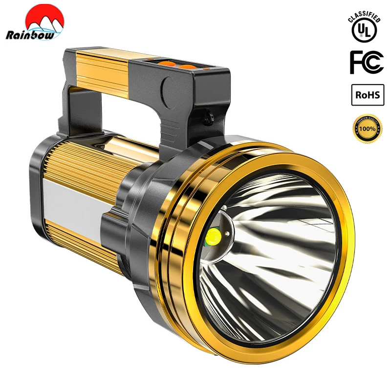 100000LM-100W-Flashlight-1000M-Long-Range-Powerful-Searchlight-Portable ...