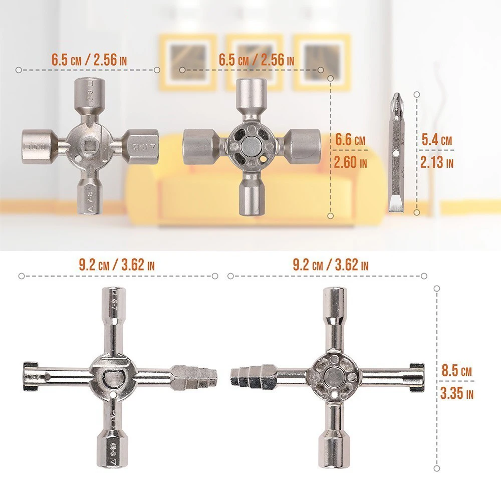 10 in1 Universal Cross Key Plumber Triangle Square Wrench Set Repair ...