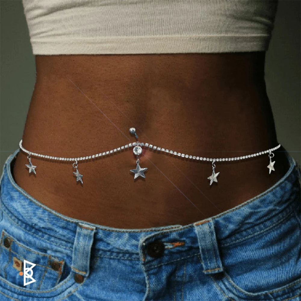 Belly Button Rings With Waist Chains