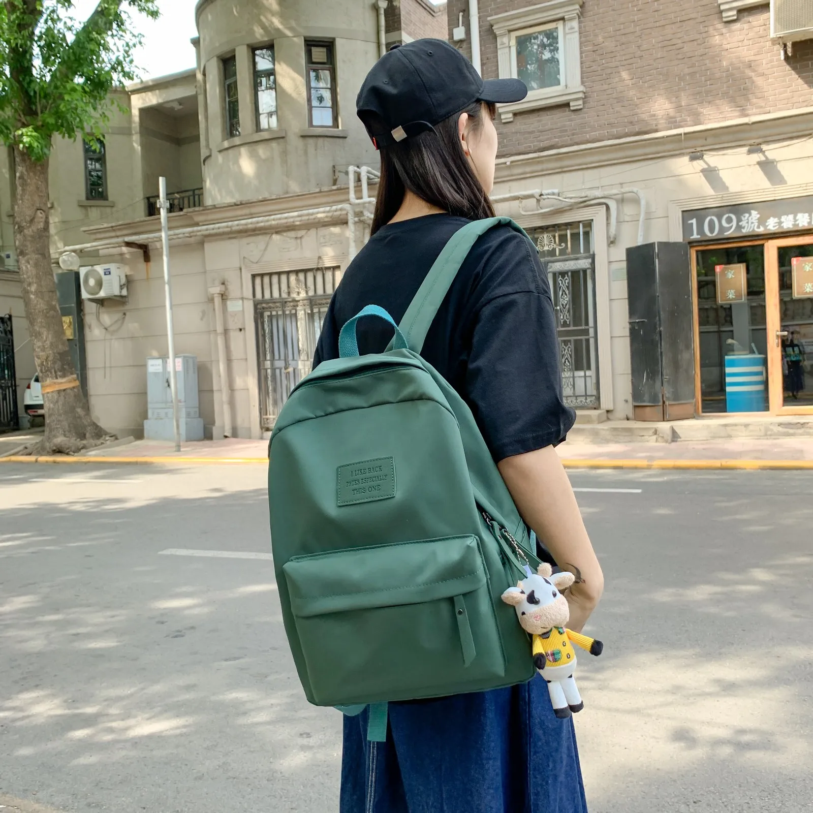 Women-Backpack-Nylon-Solid-Color-School-Bag-For-Girls-With-Trendy ...