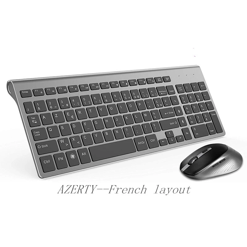 Azerty--french Layout Wireless Keyboard And Mouse, Ergonomic Design ...