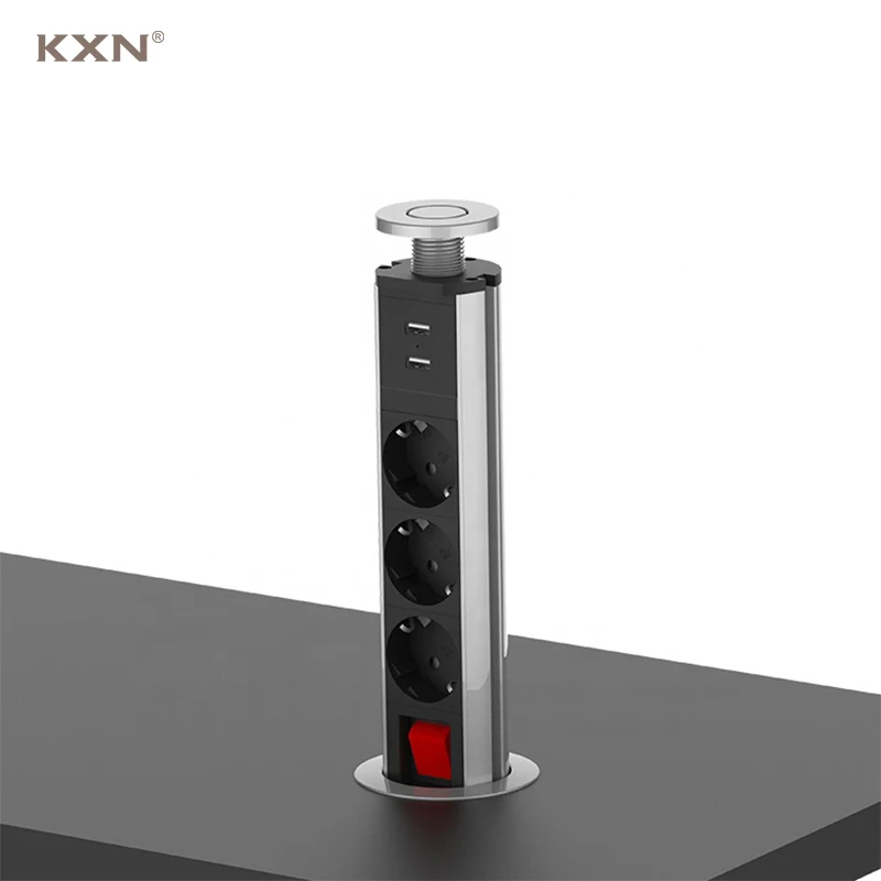 KXN Manual Power Tabletop Pop up Socket EU Standard Extension Concealed ...