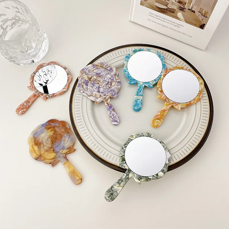 New-Autumn-Winter-Retro-Rose-Flower-Acetic-Acid-Makeup-Mirror-Cute-And ...
