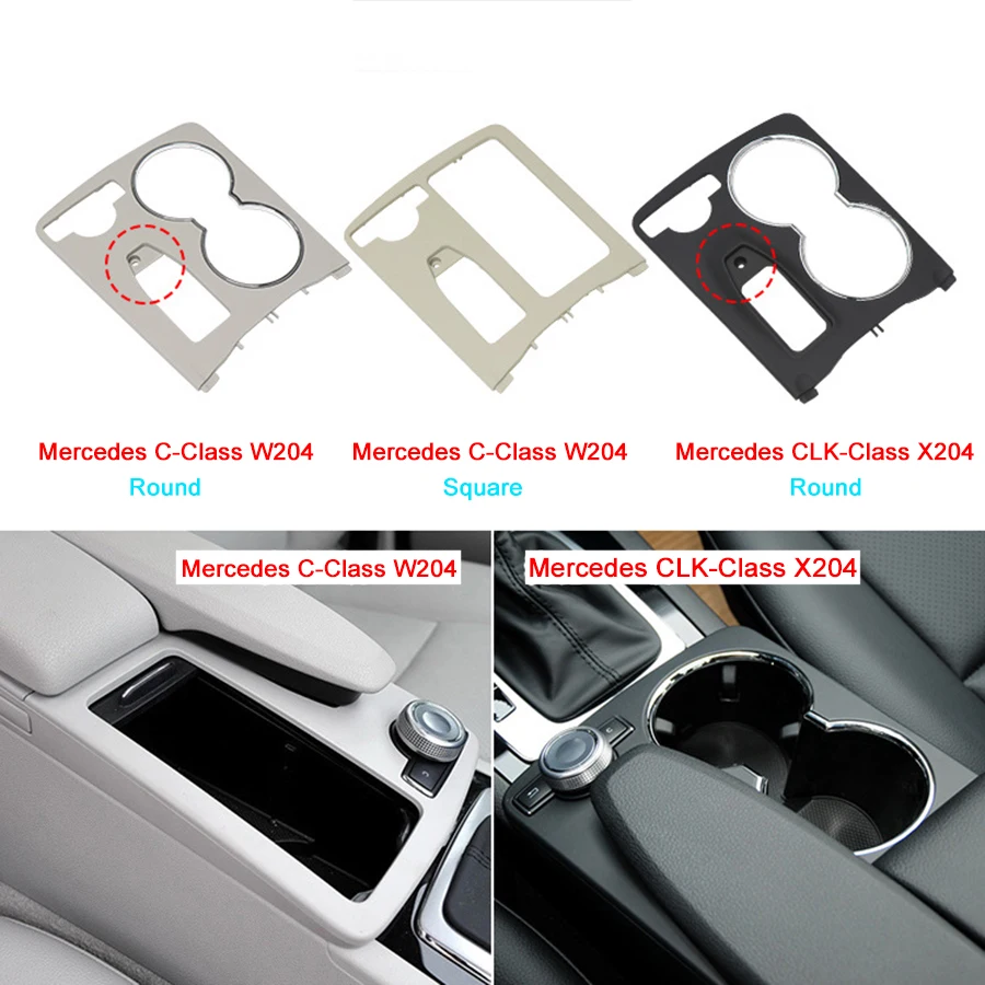 Car Center Console Cup Holder Trim Cover for Mercedes Benz C-Class W204 ...