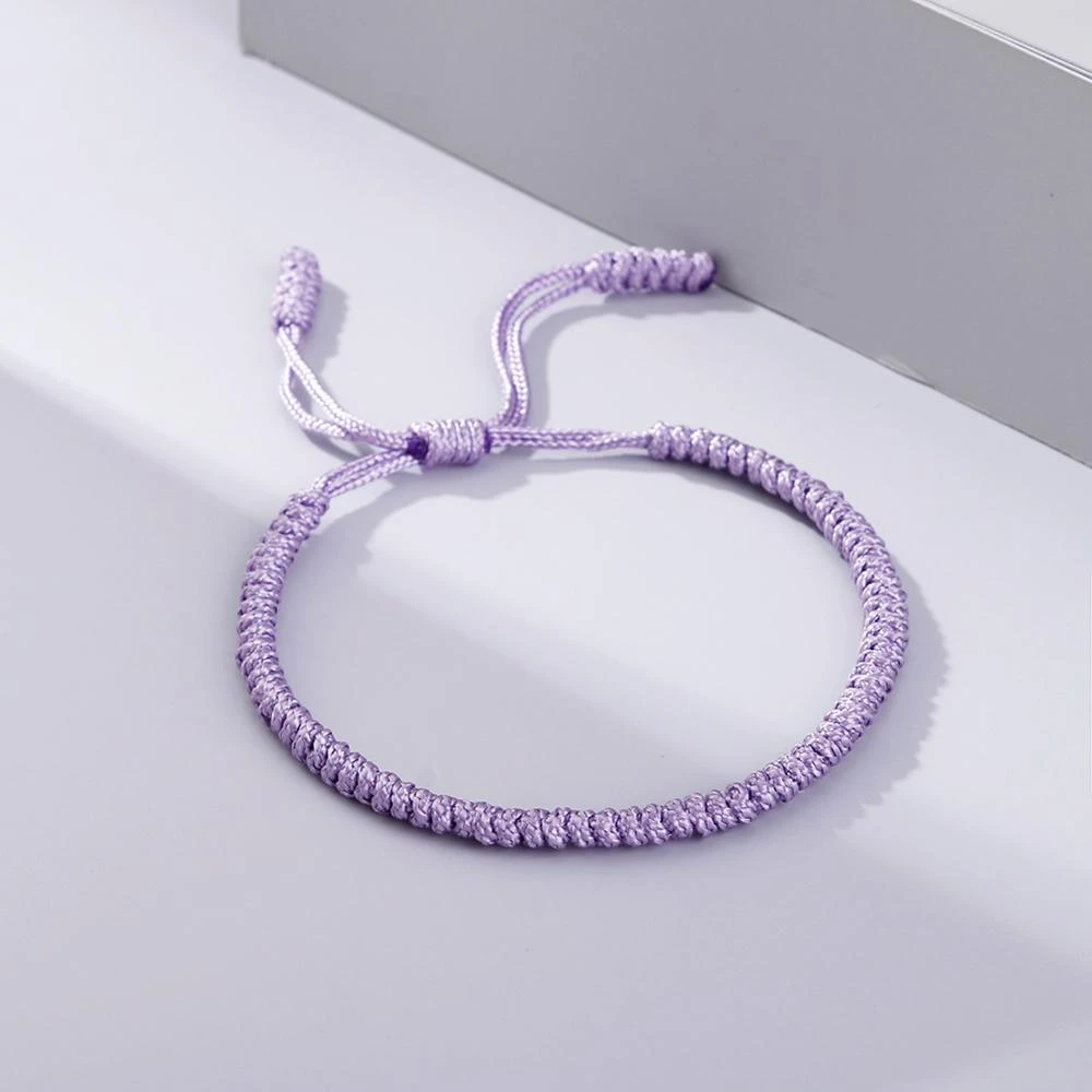 Charm Purple Rope Bracelet Women Handmade Knots Braided Bracelets ...