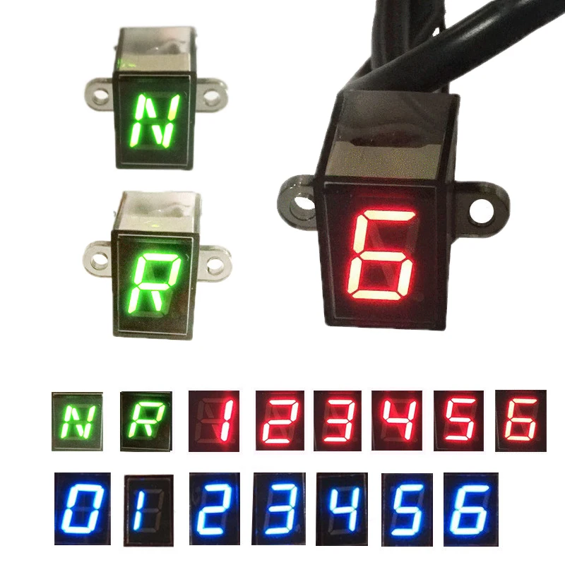 6 Speed With Nr Gear Black Universal Motorcycle Digital Display Led ...