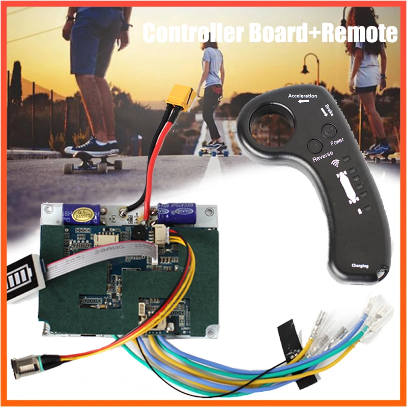 Electric Skateboard Controller 36v Double Motor Drive System Longboard Remote Controller Esc Hub ...
