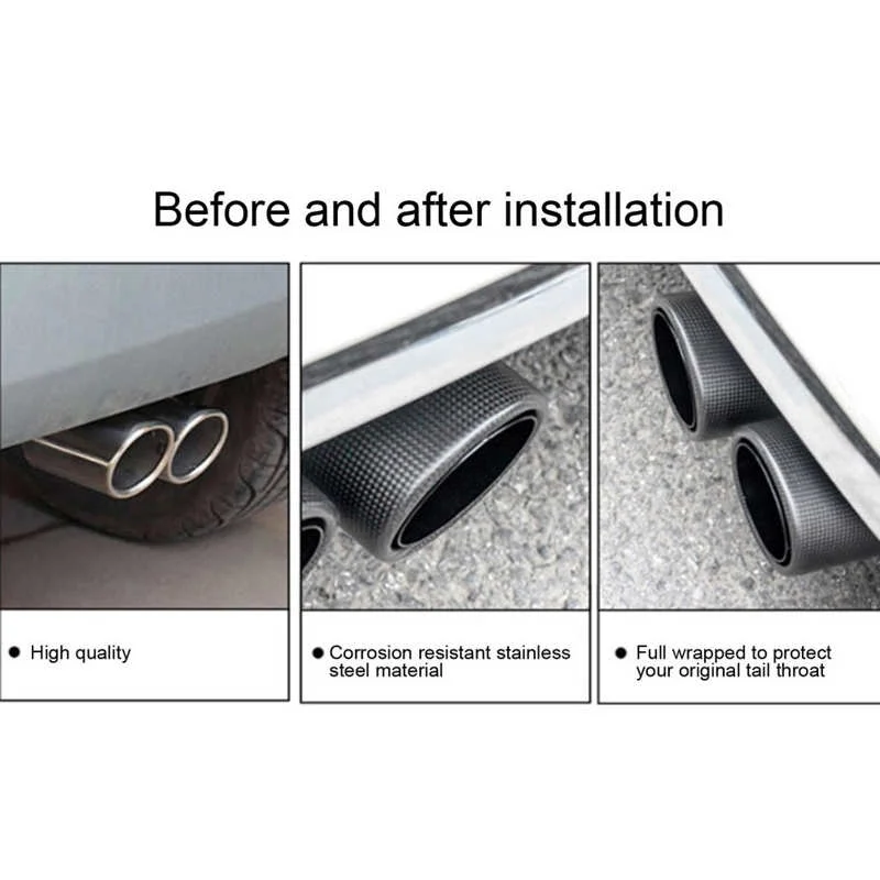 Universal Exhaust Pipe Dual Outlet Muffler Tip Y-Shape Tail Throat ...