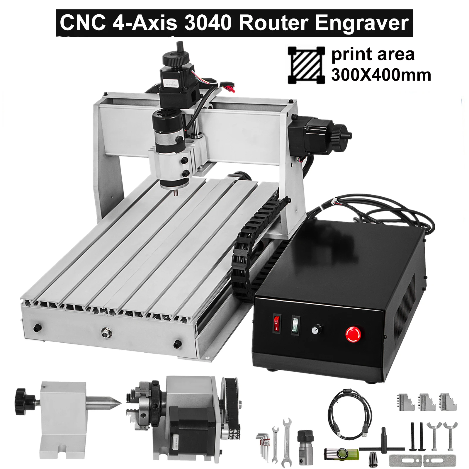 3040-CNC-Woodworking-Engraving-Machine-4-Axis-Engraving-Knife-USB-Port ...