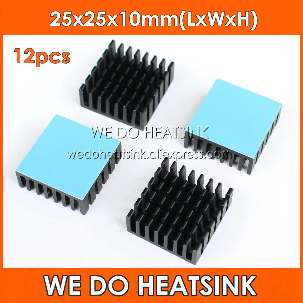 We Do Heatsink 12pcs 25x25x10mm High Power Radiator Thermal Pad ...