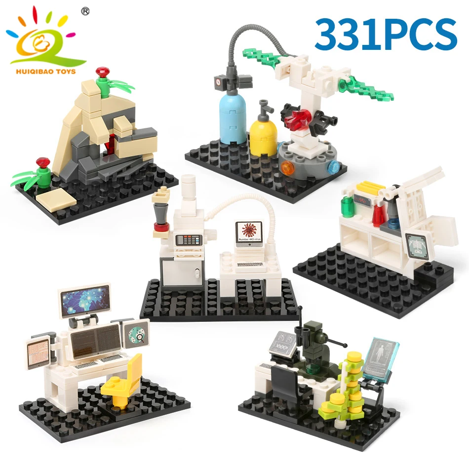 6 Set/lot Space Resarch Science Laboratory Model Building Blocks ...