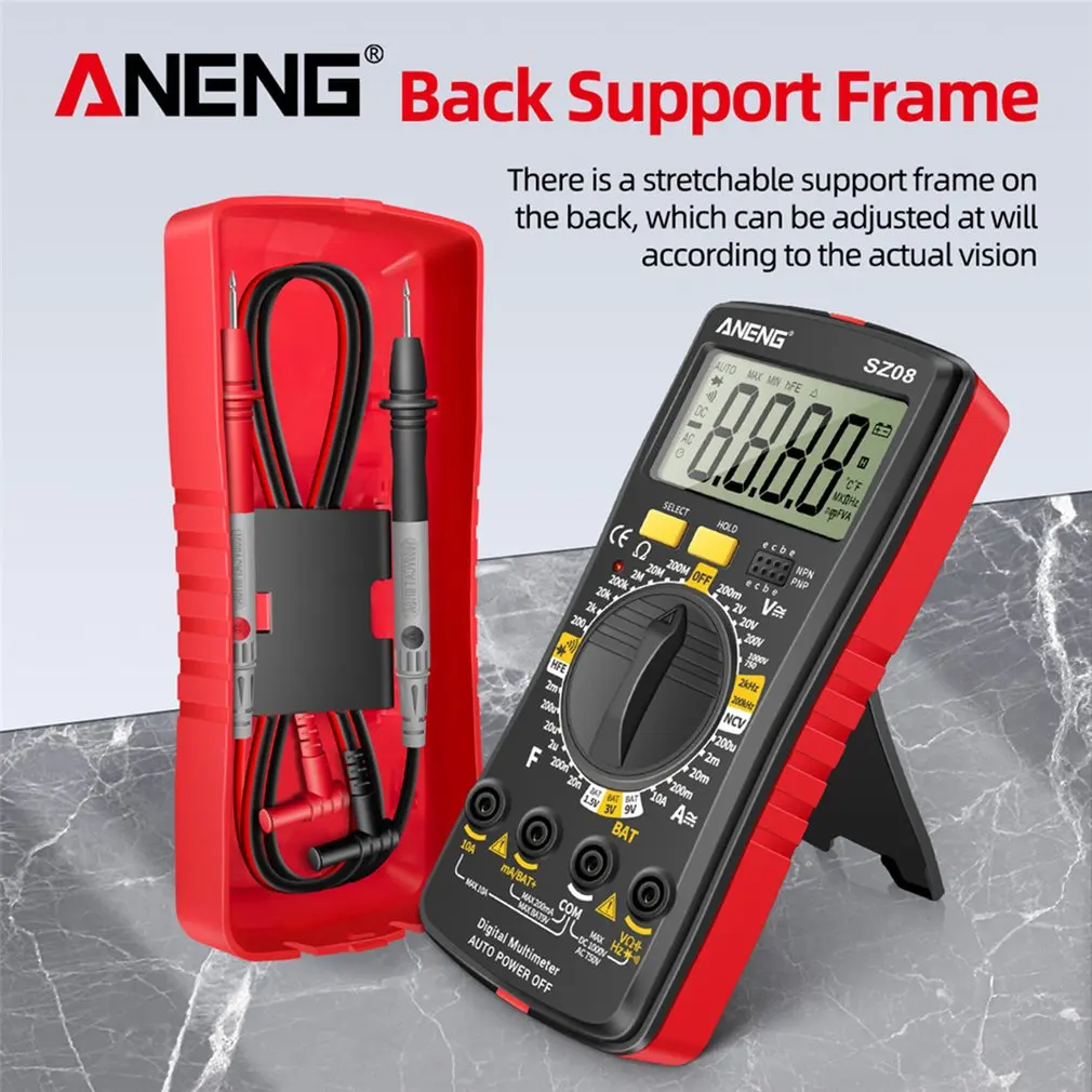 ANENG multímetro Digital SZ08 ultrafino, almacenamiento profesional ...