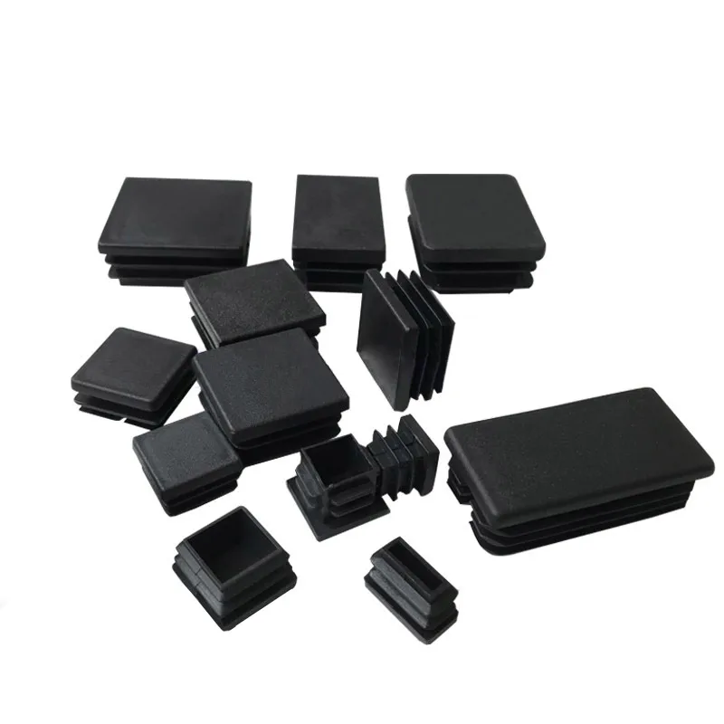10Pcs-Black-Plastic-Steel-square-pipe-plug-Furniture-Leg-plug-Anti-Slip ...