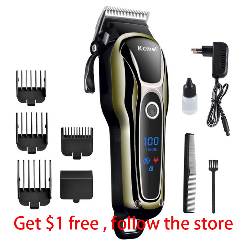 Rechargeable Hair Clipper Professional Hair Trimmer Men Electric Cutter ...