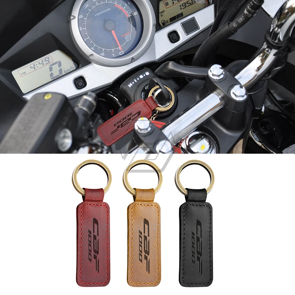 For Honda CBF1000 CBF 1000 Keyring Motorcycle Cowhide Keychain Key Ring ...