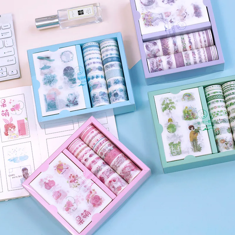 Cute Stationery Stickers Tape Set Kawaii Handmade Diary Journal ...