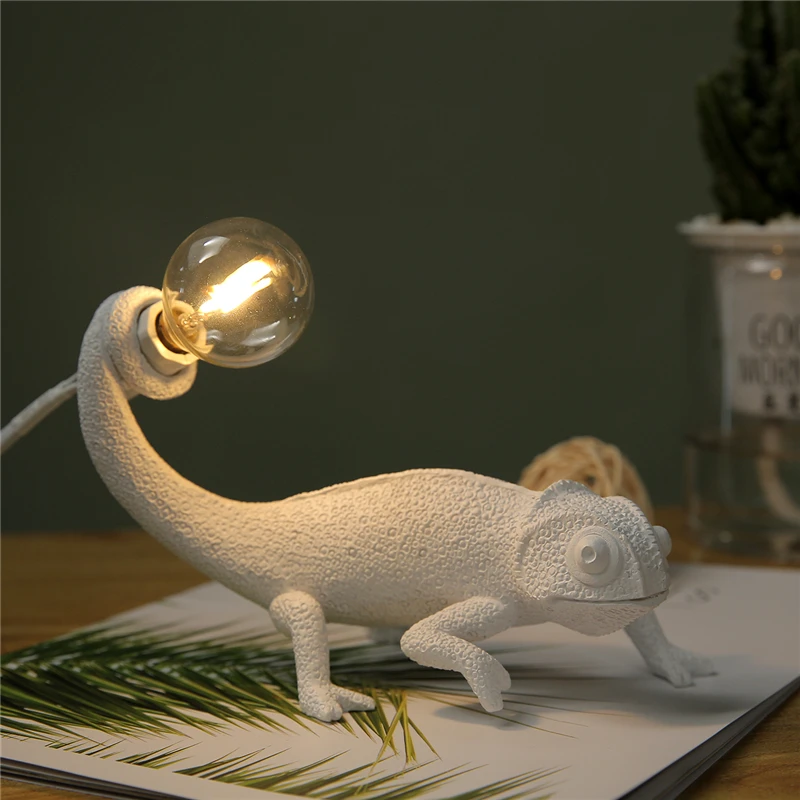 Nordic Chameleo Lizard Desk Light Modern Cute Led Resin Animal ...