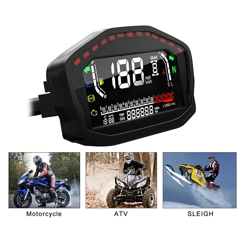 Motorrad-GPS-Tacho-mit-GPS-Sensor-Drehzahl-messer-LED-Digital-Kilometer ...