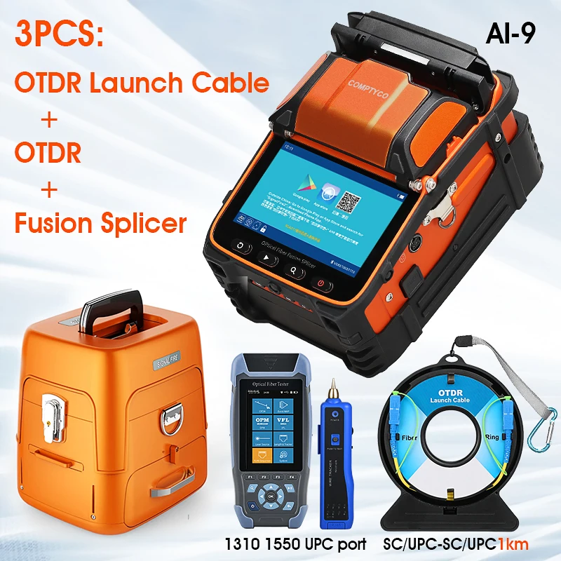AI-9 FTTH Fiber Optic Splicing Machine Optical Fiber Fusion Splicer ...