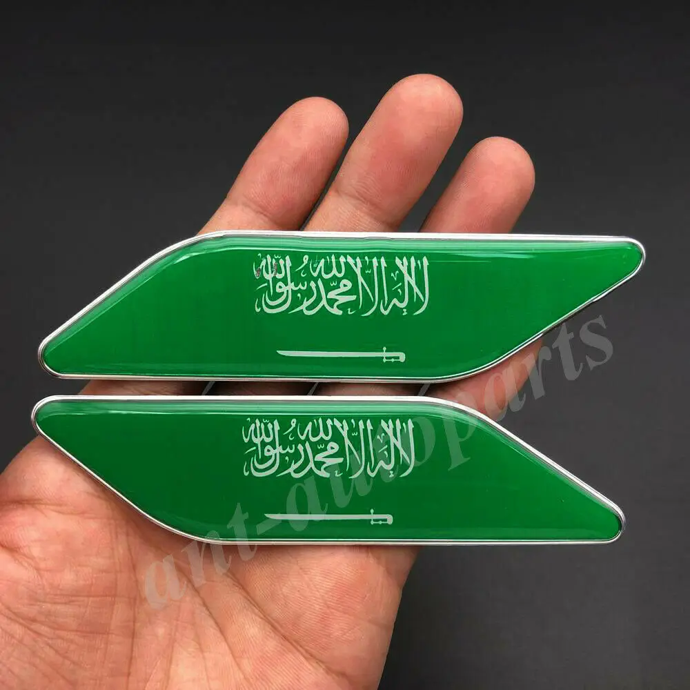 Pair-Metal-Saudi-Arabia-Flag-Car-Fender-Emblem-Badge-Decals-Sticker ...