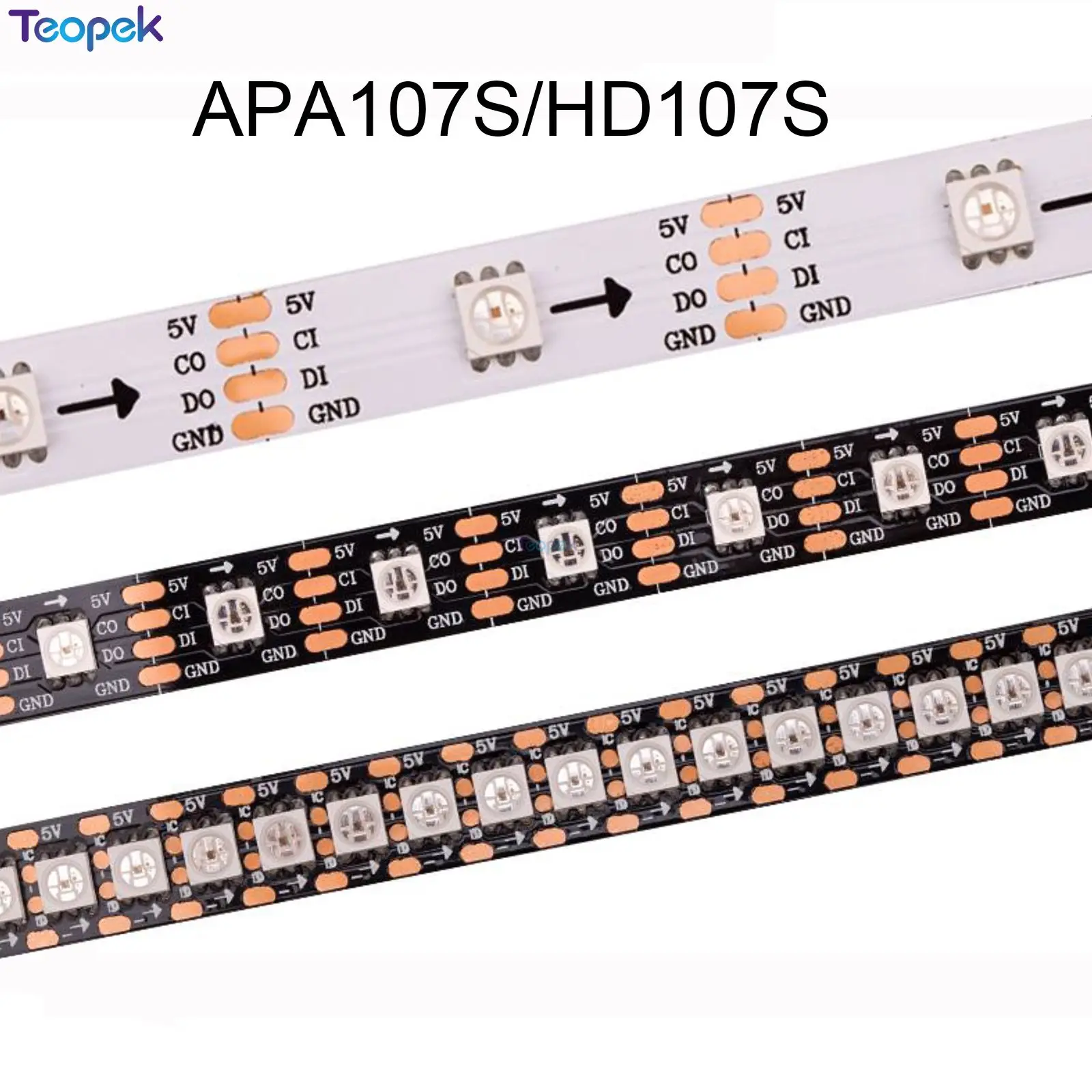 1m/5m High Density APA107 APA102 Upgrade Version RGB Strip Light HD107S ...