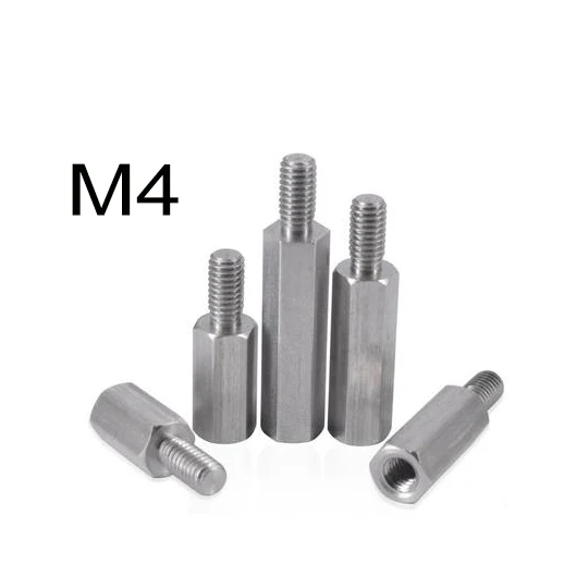 M4 Male Female thread 304 steel spacer 6 60mm +6mm outer Hex nut pillars Nut Hex Standoff Spacer ...