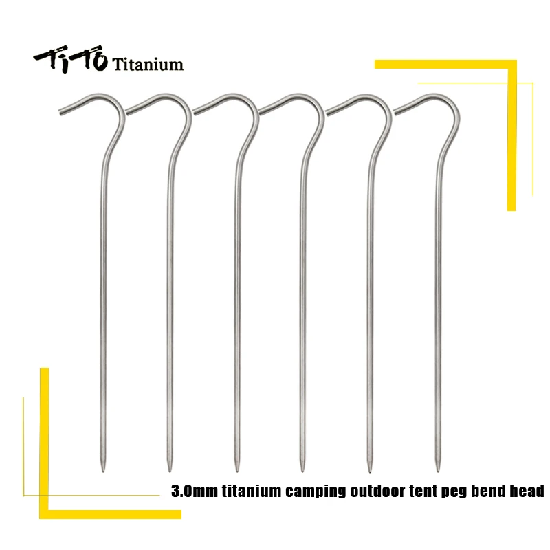 Tito 8pcs/12pcs Titanium Tent Pegs Titanium Tent Nail Outdoor Camping ...