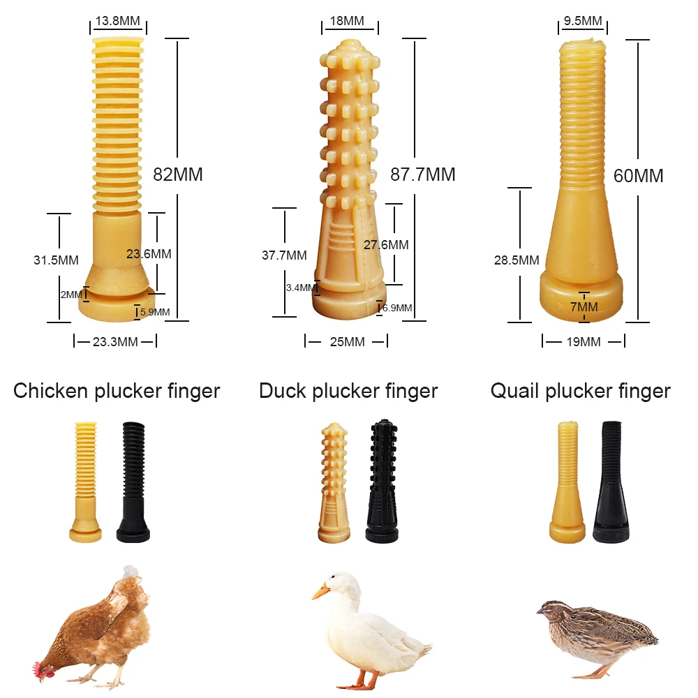 50-Pcs-9-4cm-Poultry-Plucking-Fingers-Hair-Removal-Machine-Glue-Stick ...