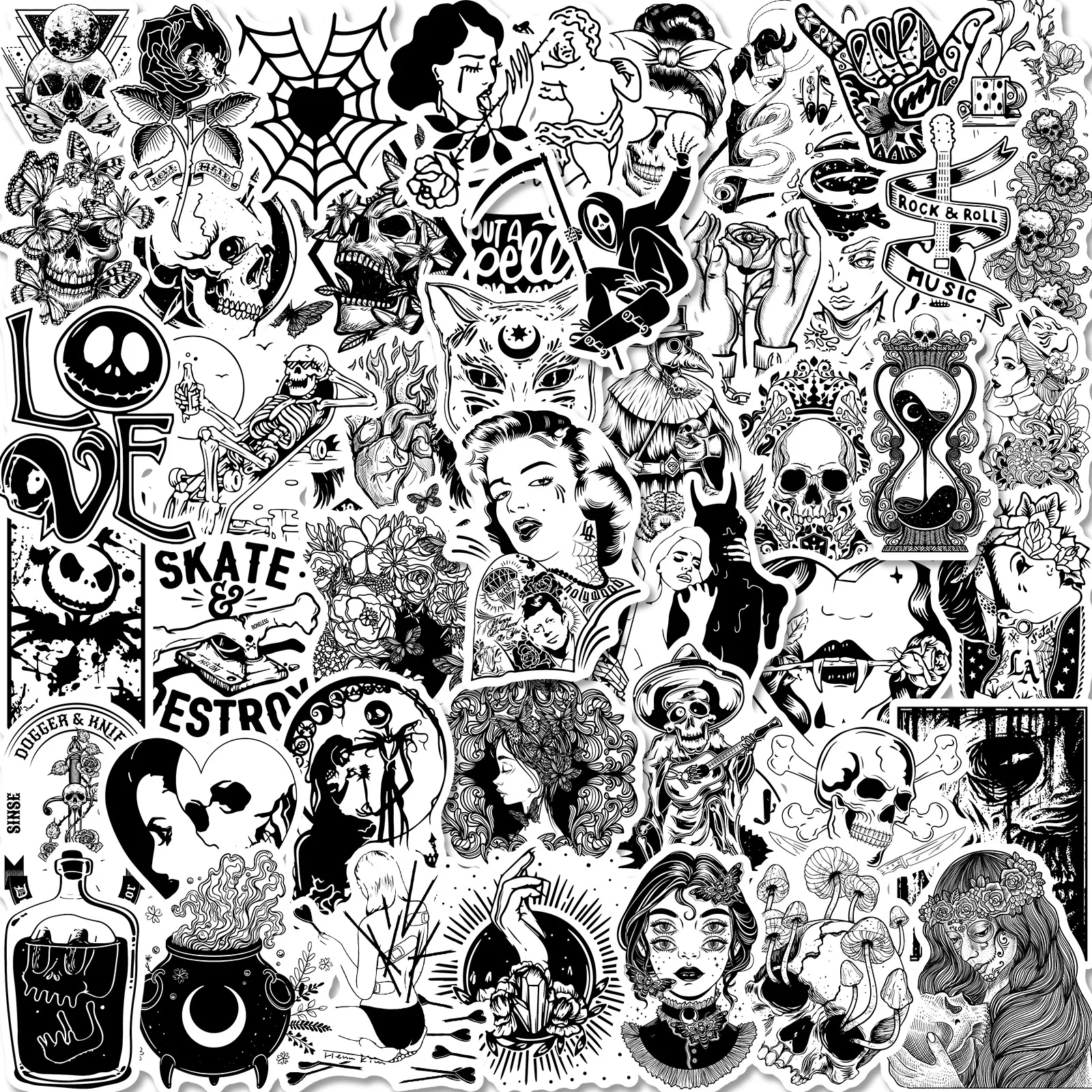 Black White Stickers Graffiti | Stickers Black White Packs | Cool Black ...