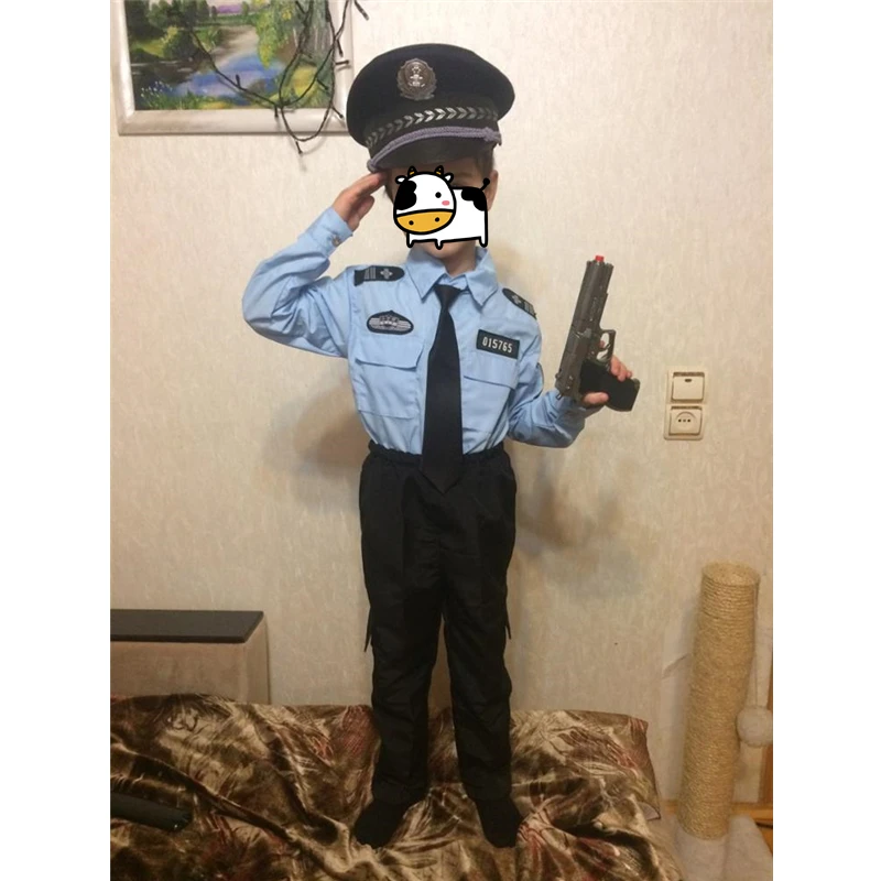 Boy Girl Traffic Police Officer Cosplay Costume Tiny Cop Halloween ...