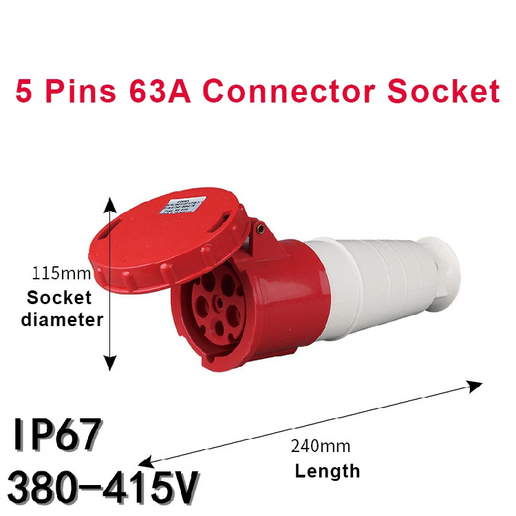 63a Industrial Plug Socket 63a Pin Connector Electrical, 50% OFF