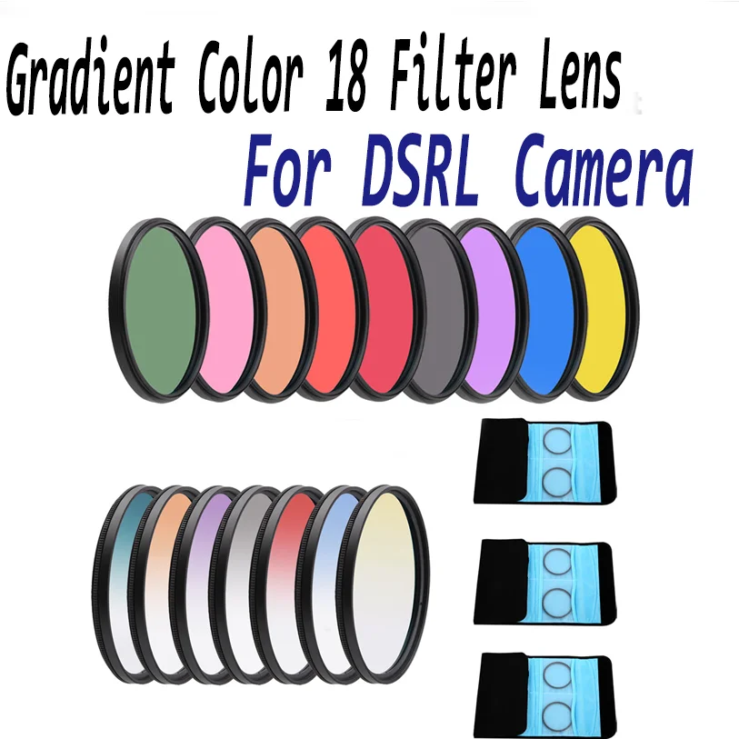 Filtros de colores para cámara Nikon gradiente rosa, verde, amarillo ...