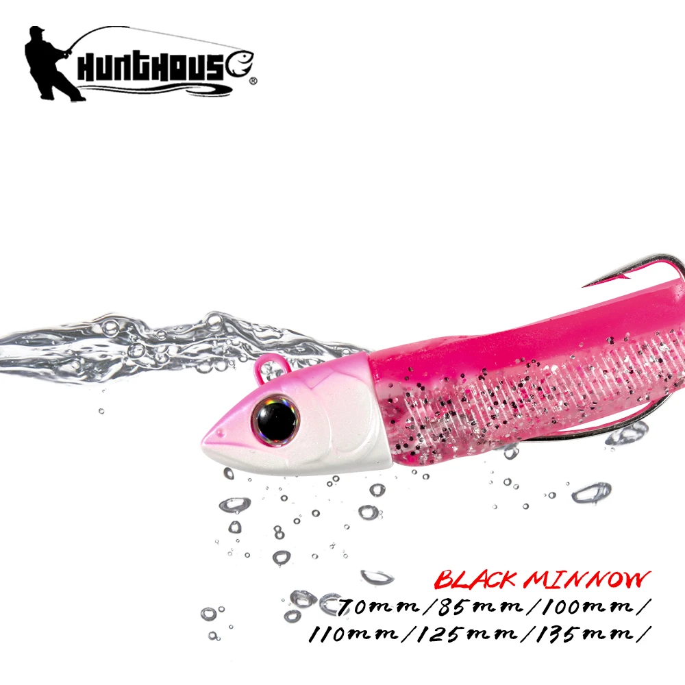 Hunthouse Black Minnow Fishing Lures Soft Bait 25g 40g 60g 90g 120g ...