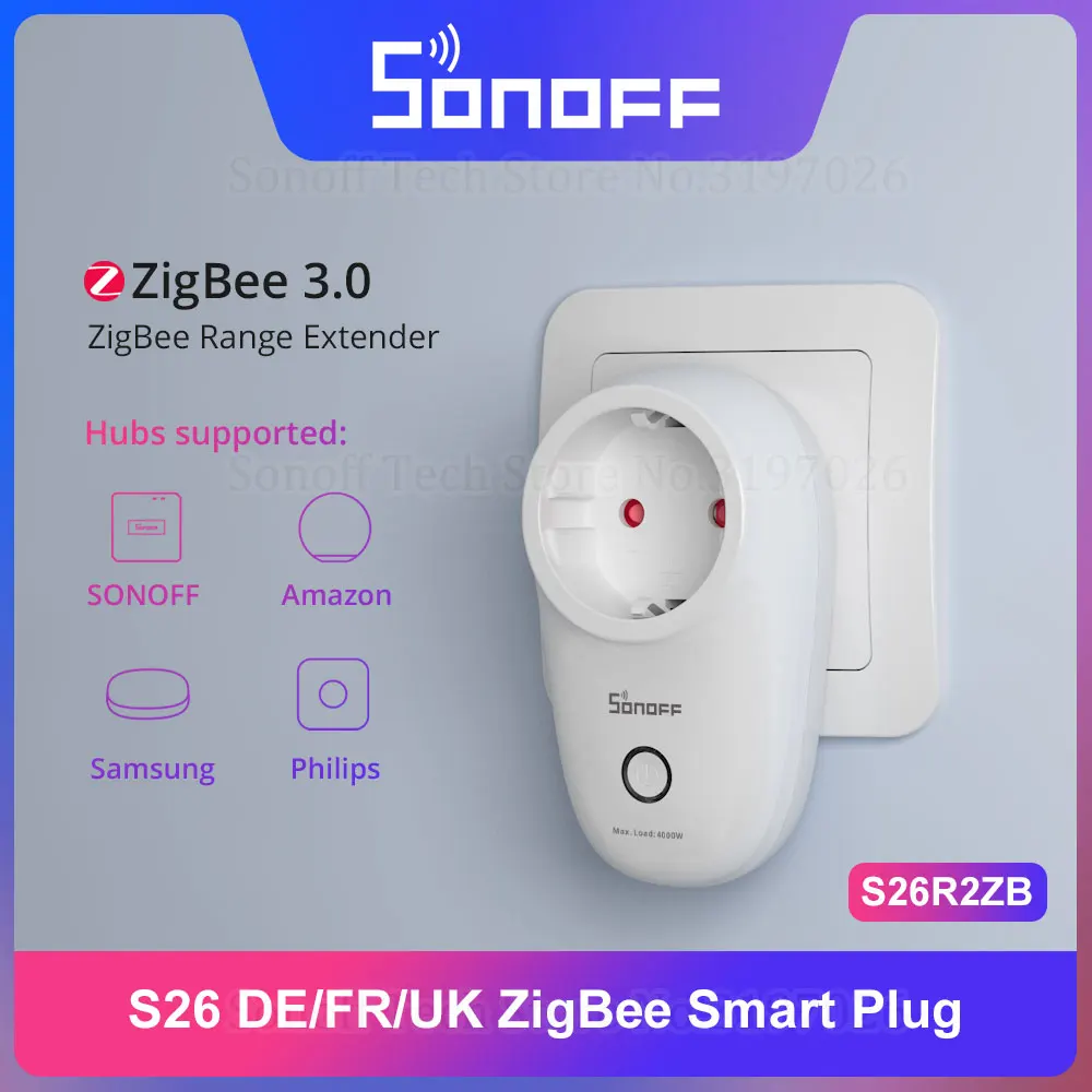 SONOFF S26 R2 ZigBee Smart Plug UK/DE/FR 16A Hub Support Smart Scene ...