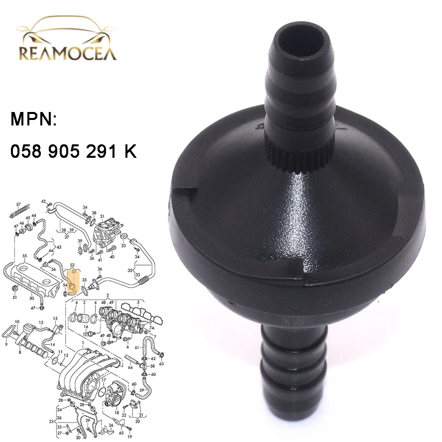Reamocea 058905291K Car Vacuum Check Valve Air Pump 55568437 07C133529A ...