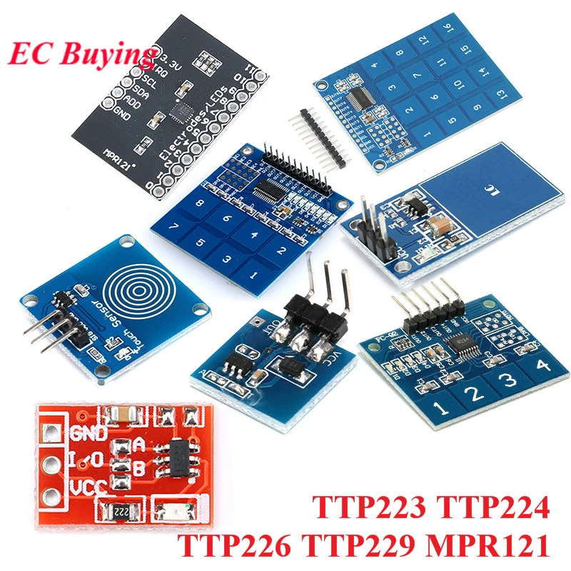 TTP223 TTP224 TTP226 TTP229 MPR121 V12 Digital Switch Touch Module 1 4 8 16 Channel Capacitive ...