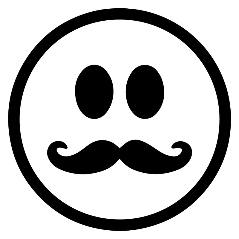Happy Face Cartoon With Mustache