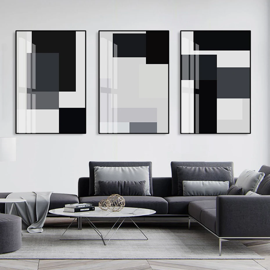 Black And White Geometric Wall Art